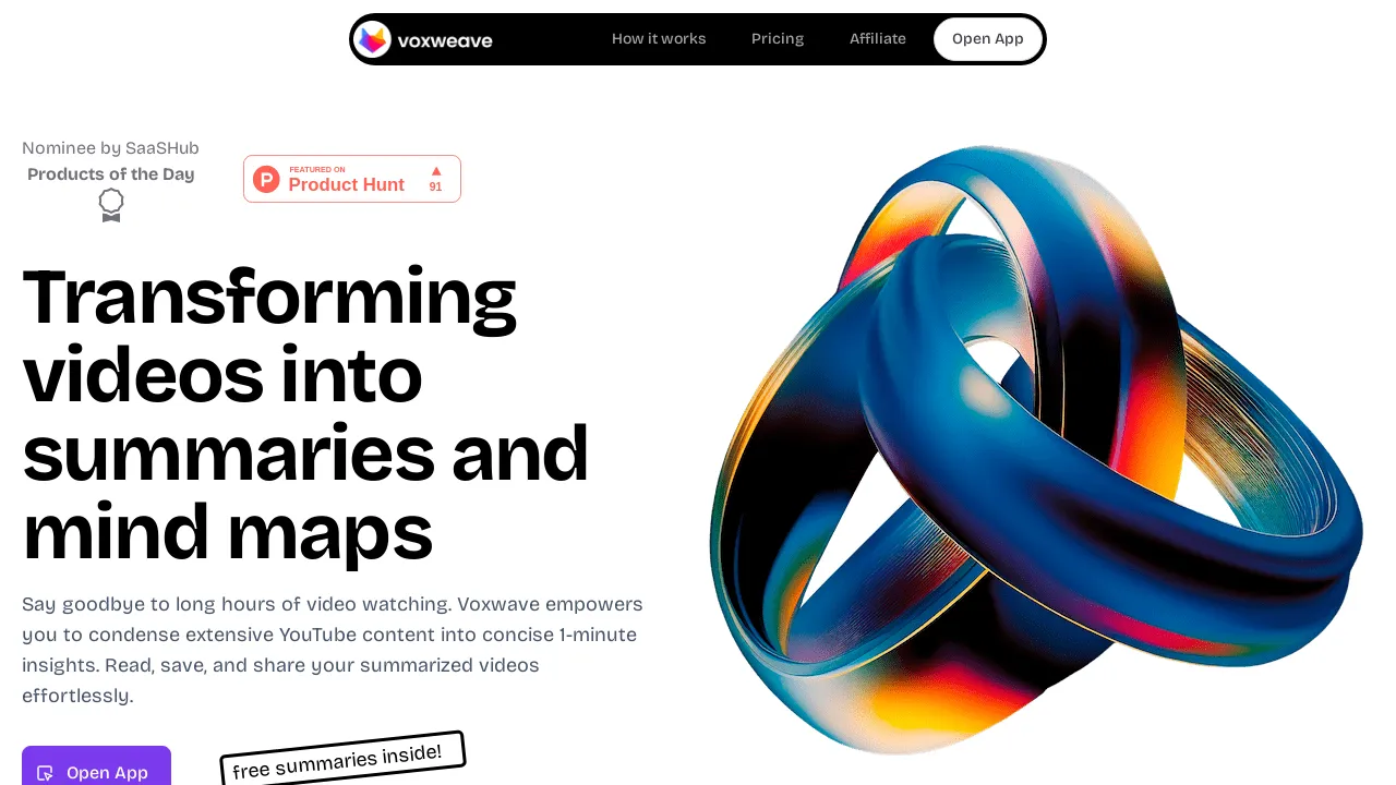 Voxweave – YouTube Video to Mind Map - BestofAI